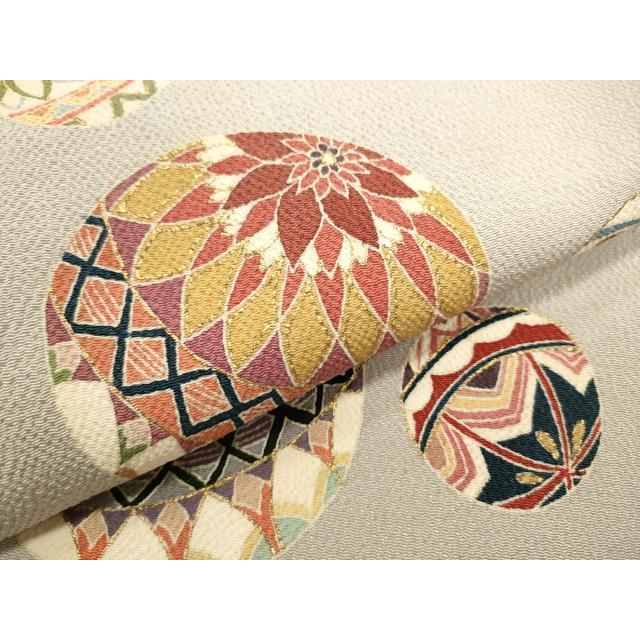 平和屋着物●つけ帯　花毬文　金彩　鬼しぼ縮緬　正絹　逸品　CAAT8043hy 平和屋着物○つけ帯 花毬文 金彩 鬼しぼ縮緬 正絹 逸品 CAAT8043hy