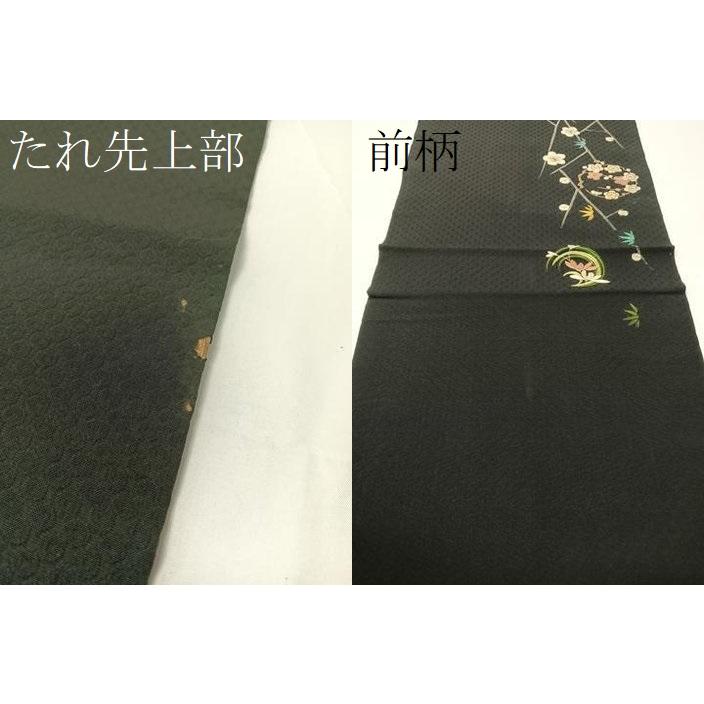 平和屋着物○総刺繍 九寸開き名古屋帯 槍梅花丸文 黒地 金糸
