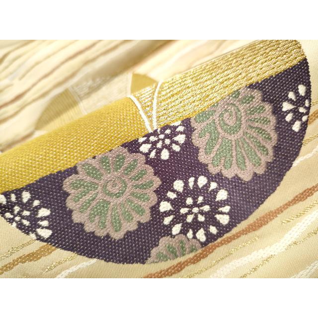 平和屋着物○六通柄袋帯 唐織 花唐草文 金銀糸 正絹 逸品