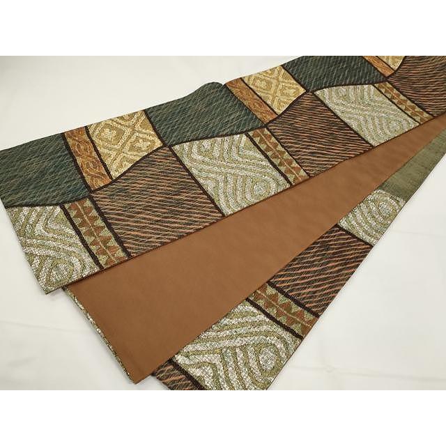 平和屋着物＊夏物 八寸名古屋帯 抽象文様 正絹 逸品 DAAX5698cm