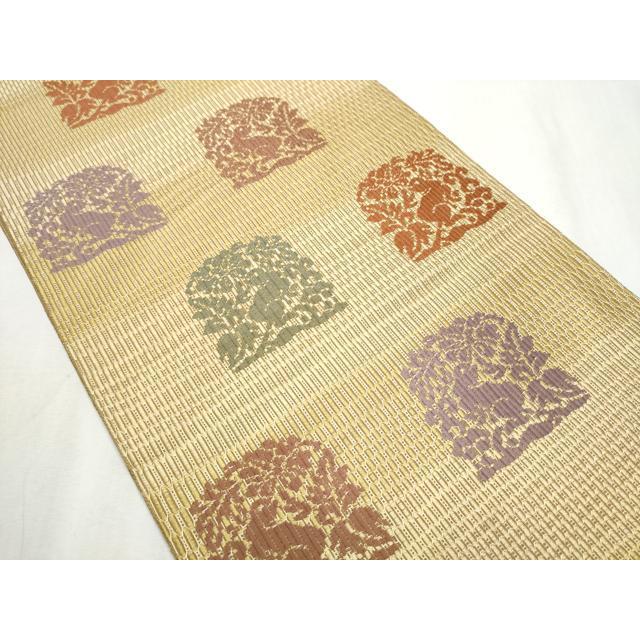 平和屋着物○九寸名古屋帯 円文白虎朱雀錦 正絹 逸品 DAAZ2825op