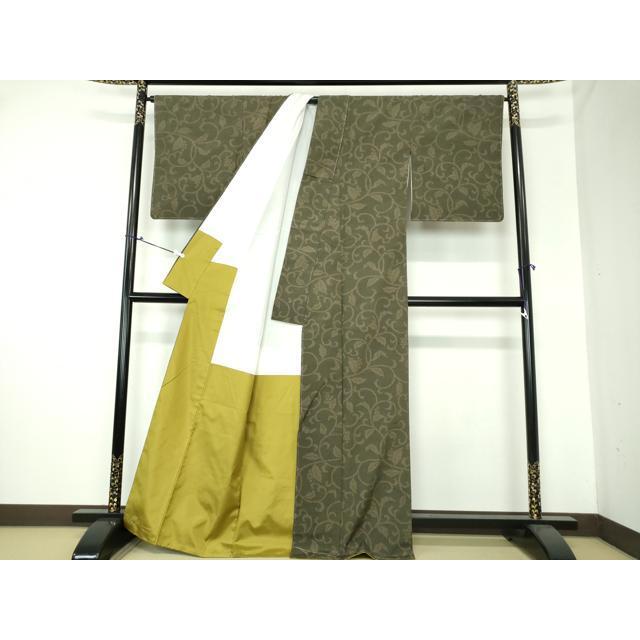 平和屋着物○本塩沢 葡萄唐草 正絹 逸品 DAAS3691ps