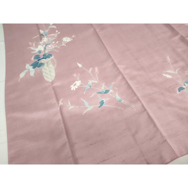 平和屋着物○訪問着 友禅 作家物 白山紬 草花文 大丸扱い 正絹 逸品 未