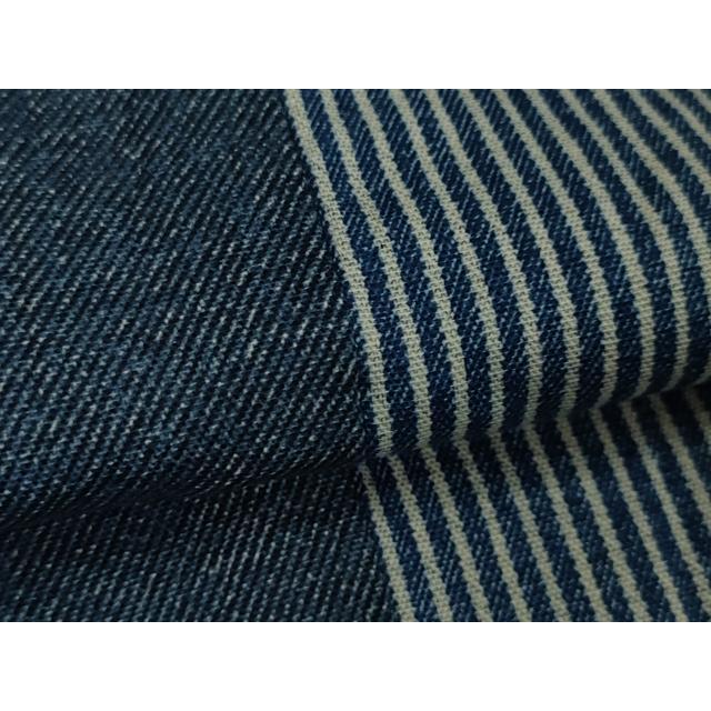 平和屋本店□極上 デニム 単衣 片身替わり 綿 逸品 DZAA3585kh5