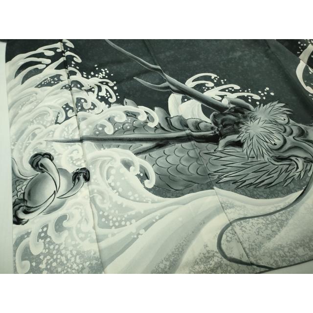 平和屋本店□極上 訪問着 手描き 龍 さが美扱い 逸品 DZAB1422kh5