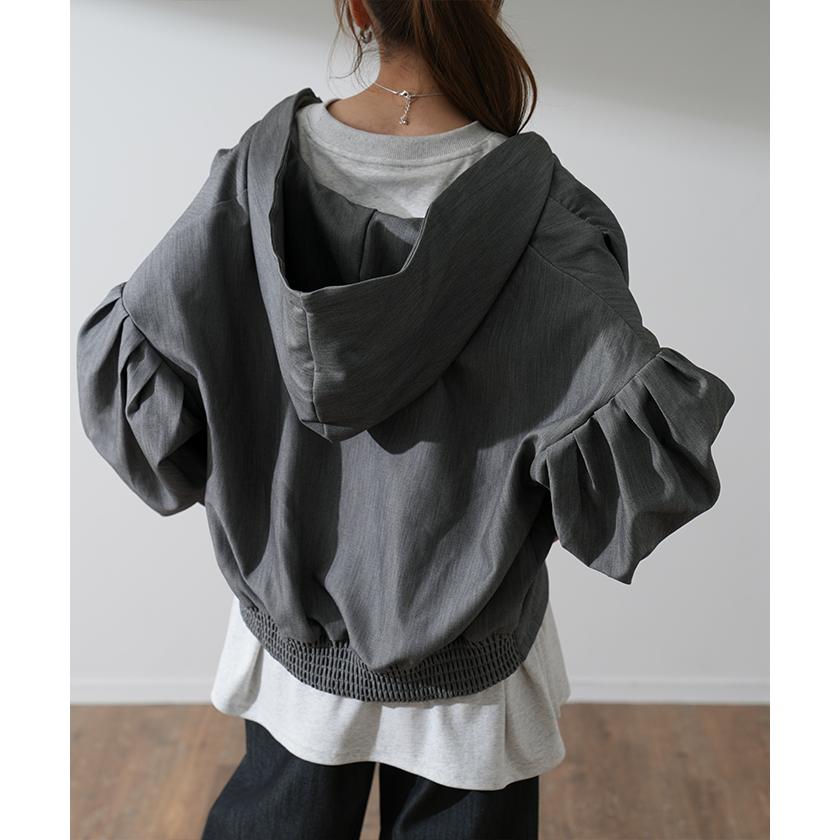 HUG.U パーカー レディース トップス アウター ライトアウター フード フーディー クロップド ショート スウェット 羽織 ぽわん袖 タイムセールSW2 : HUG.U(ハグユー ...