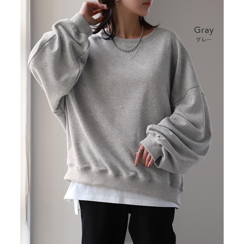 スウェット レディース トップス トレーナー バルーン袖 無地 長袖 オーバーサイズ ぽわん袖 :d080:HUG.U(ハグユー) - 通販 - Yahoo!ショッピング