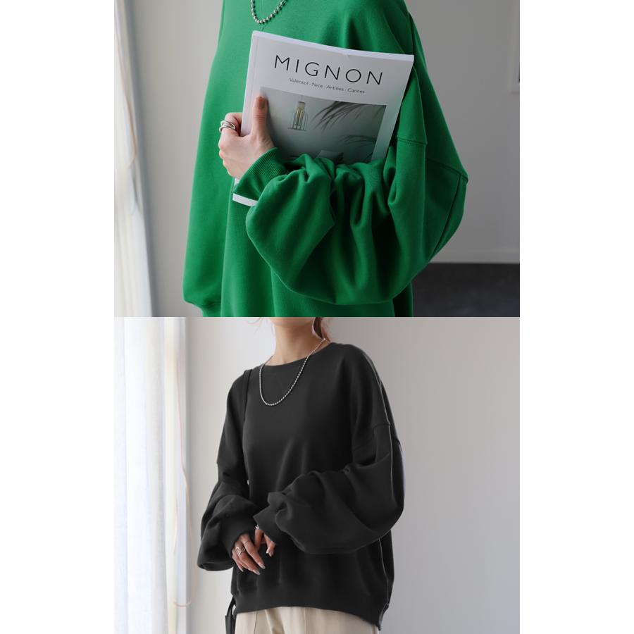 スウェット レディース トップス トレーナー バルーン袖 無地 長袖 オーバーサイズ ぽわん袖 : d080 : HUG.U(ハグユー) - 通販 - Yahoo!ショッピング