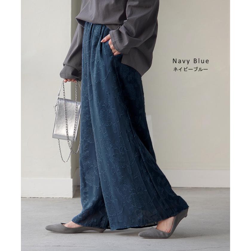 パンツ ワイド シフォン ジャガード レディース ロング ワイドパンツ 太い ガウチョ ガウチョパンツ レース : d966 : HUG.U(ハグユー) - 通販 - Yahoo!ショッピング