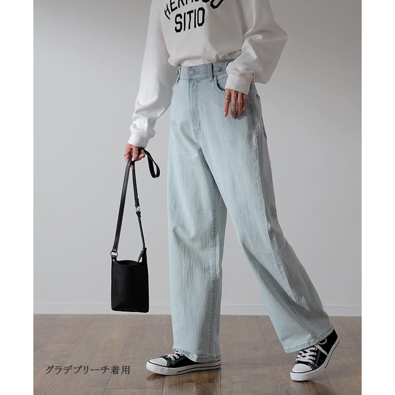デニム レディース デニムパンツ パンツ ストレッチ ゴム ワイドパンツ 大きいサイズ ワイドパンツルック : jp144 : HUG.U(ハグユー) - 通販 - Yahoo!ショッピング