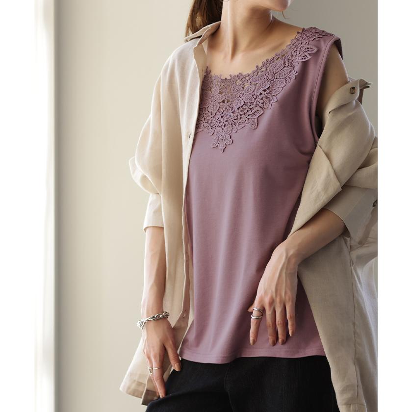 タンクトップ レディース トップス インナー レイヤード ノースリーブ ゆったり 薄手 花柄 レース : jp304 : HUG.U(ハグユー) - 通販 - Yahoo!ショッピング