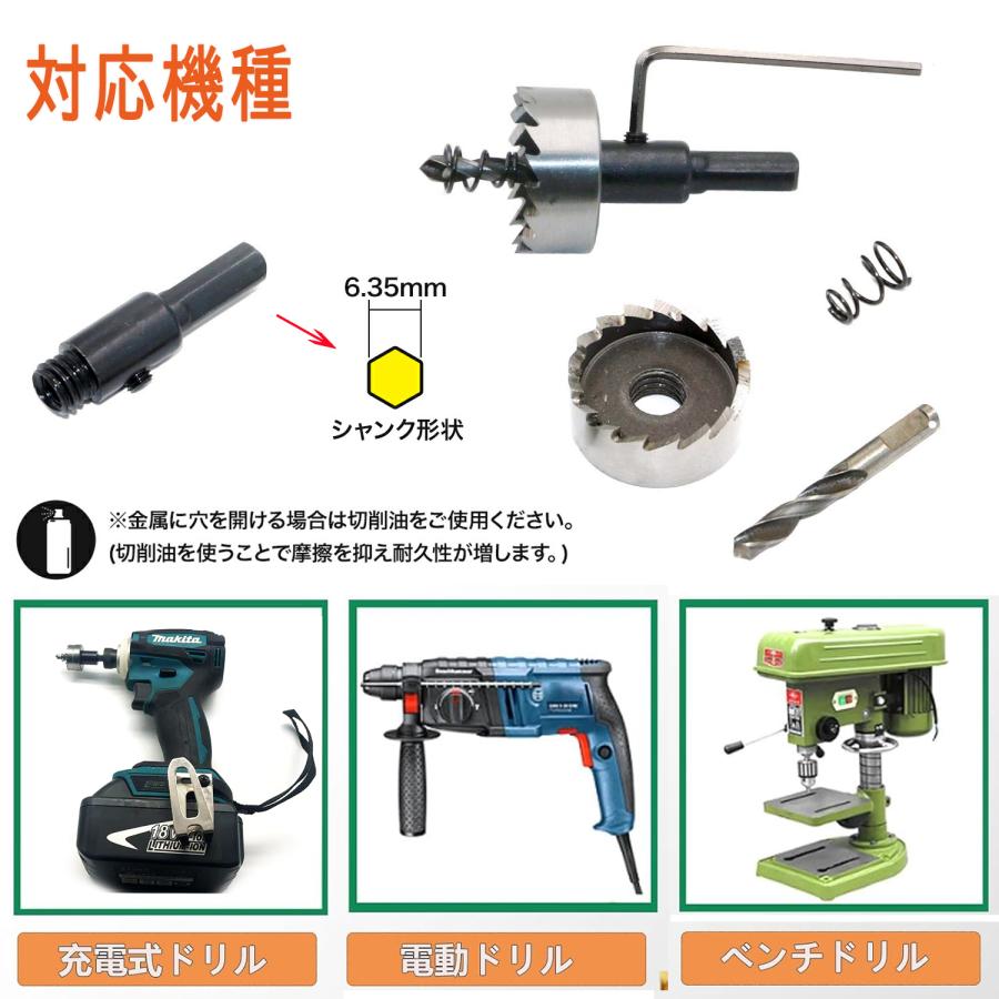 超硬ホールソー 穴あけドリル 37mm 六角軸対応 HSS高速鋼 ホールソー 切削工具 耐久性 鋼 アルミニウム合金 金属 鉄 など用 ケース付き : SunKids-Yahoo!店 - 通販 ...