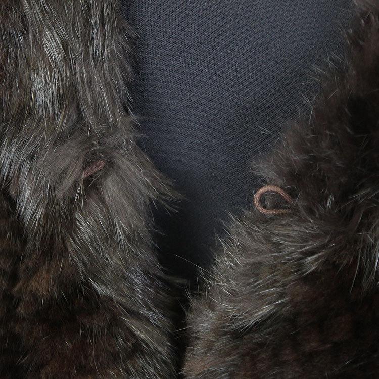 ミンク トリミング ラビット 編み込み 大判 ファー ストール ダークブラウン レディース ギフト プレゼント :mk5111:エルベート ...