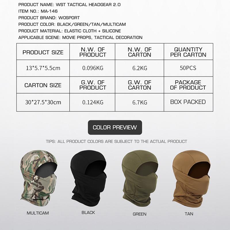 WoSporT WST タクティカルバラクラバ 2.0 BK :ma-146-bk:ミリタリーショップH.T.G. - 通販 - Yahoo!ショッピング