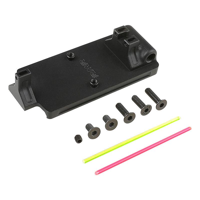 MITA ファイバーサイト付RMRマウント (別売コッキングハンドル対応/東京マルイ グロックシリーズ対応) 【 ネコポス可 】 :mita-p014-bk:ミリタリーショップH.T.G ...