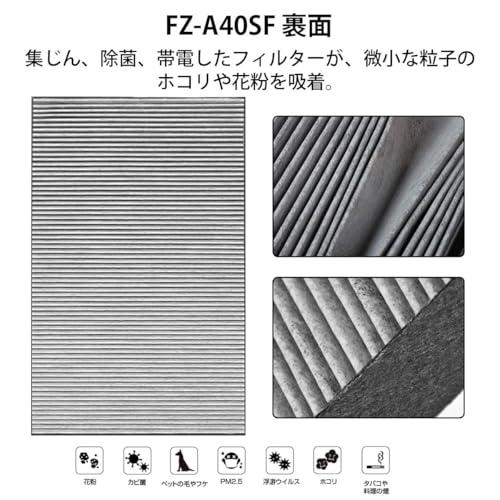 J&H FZ-A40SF 集じん・脱臭一体型フィルター HEPA集塵フィルター 空気清浄機用交換フィルター 互換品 1枚入り : ヘルクレス ...
