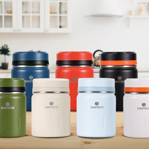 SANTECO 真空断熱 スープジャー 500ml 広口 保温保冷 ランチジャー保温弁当箱 スプーン 専用バッグ付 オシャレ 男女兼用 ピクニッ : mu9bb149132a : ヘルクレス ...