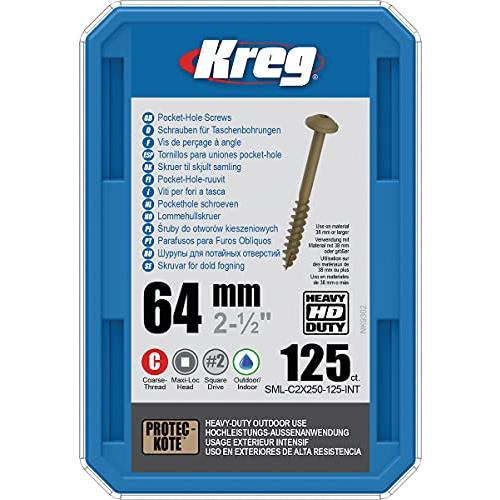 Kreg 高耐久（HDジグ用）ポケットホールスクリュー 64mm 粗目 (125本入) : ヘルクレス ヤフーショップ - 通販 - Yahoo!ショッピング