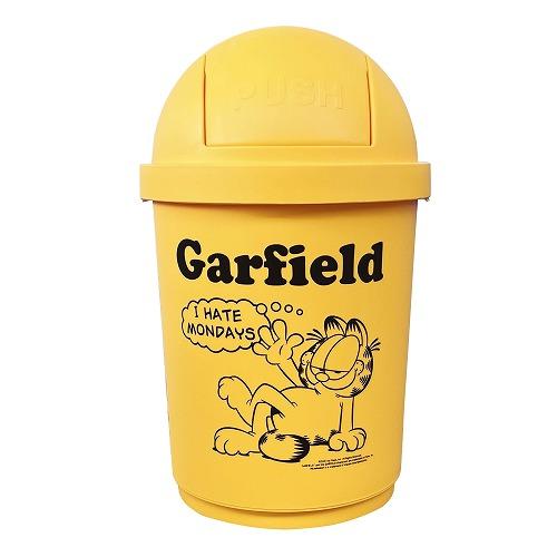 ガーフィールド 35リットル プッシュ式 ダストボックス ごみ箱 ゴミ箱 フタ付き 蓋付き 大きめサイズ 生活雑貨 生活用品 インテリア 円柱 可愛い 黄色 イエロー : 雑貨屋Hermit ...