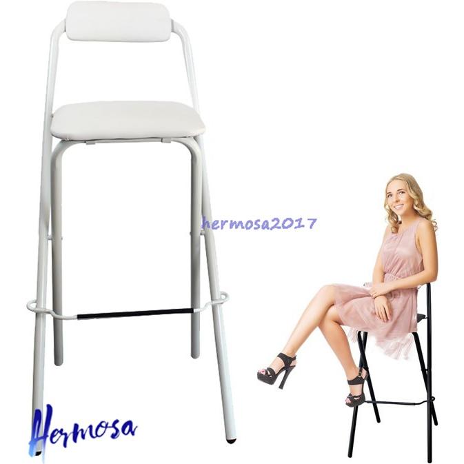 折りたたみ カウンターチェアハイチェア 折り畳み 背もたれ折りたたみ椅子 ダイニングチェア座面高65-75cm折り畳み 足置き付き : Hermosa - 通販 - Yahoo!ショッピング