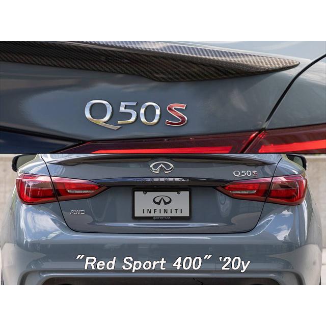 スカイラインV37セダン【INFINITI】インフィニティQ50純正USエンブレム-リアQ50Sマーク(赤S文字)/USDM北米仕様レッドスポーツUSAタイプS.SP : ジョンフラット町田店 ...