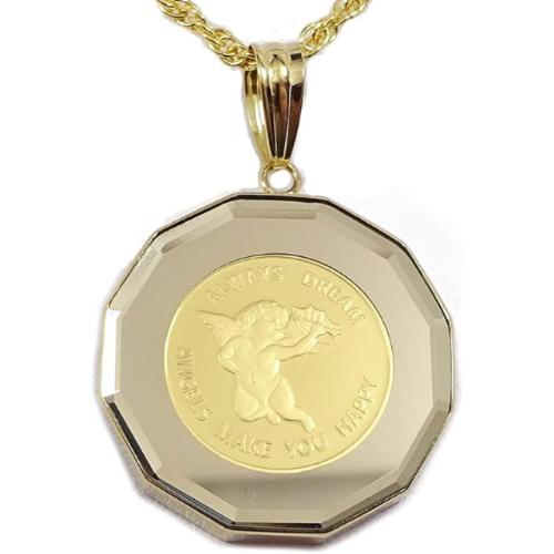 純金ツバルエンゼル1/25oz ペンダントネックレス 強化ガラス入 18金枠 330044 【ギフトラッピング済み】/送料無料 : あなたと私 ...