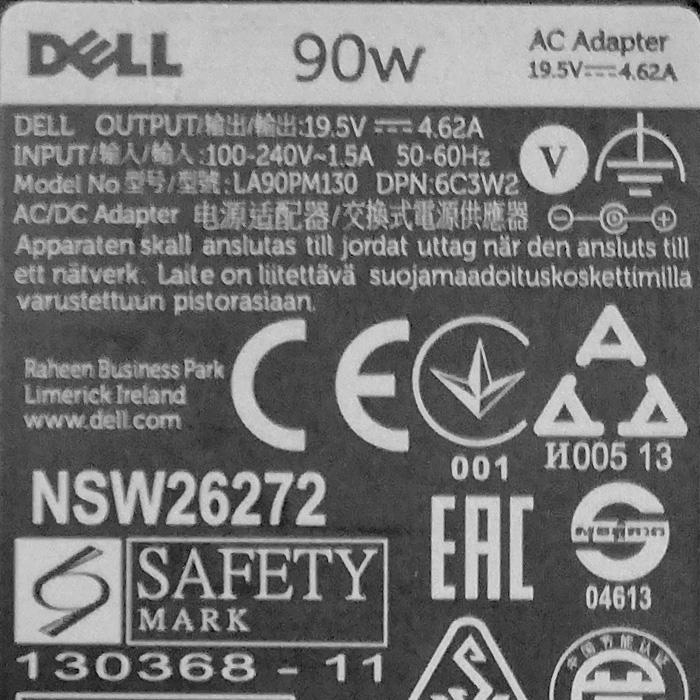 DELL 中古 [純正] デル ACアダプター LA90PM130 90W 4.62A ノートパソコン用 Latitude Inspiron ...