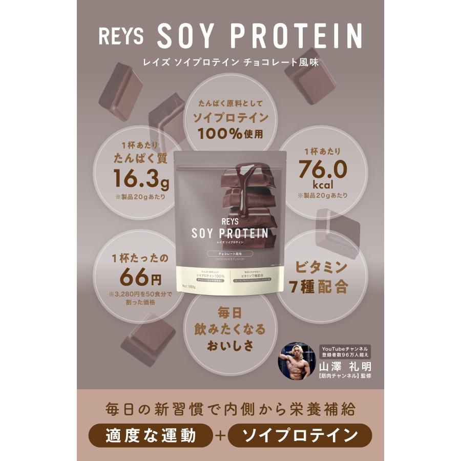REYS レイズ ソイ プロテイン 山澤 礼明 監修 1kg 国内製造 ビタミン7種配合 SOY ぷろていん ソイプロテイン (チョコレート風味) : HiKaRiストア - 通販 ...