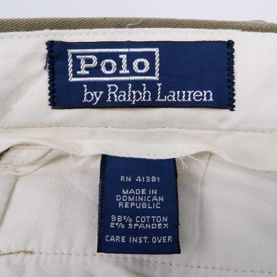 ポロラルフローレン POLO RALPH LAUREN 90's ノータック チノトラウザーパンツ 定番 古着 (-8032) オリーブグリーン W36 L30 ...