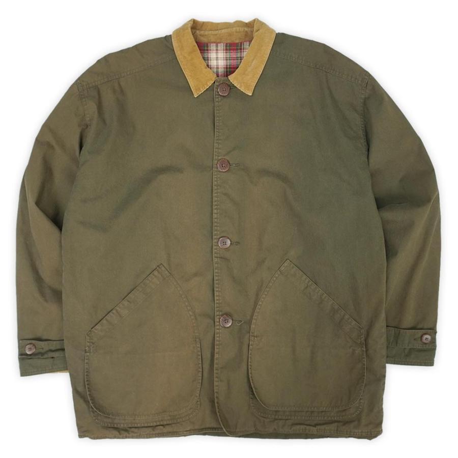 90s フィールドコート ハンティングジャケット 無地 USA ヴィンテージ 古着 J.CREW Jクルー (-4365) オリーブグリーン ...