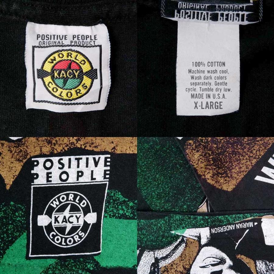 KACY WORLD COLORS POSITVE PEOPLE HISTORY 90's 偉人 総柄 プリント Tシャツ USA製 古着 ...