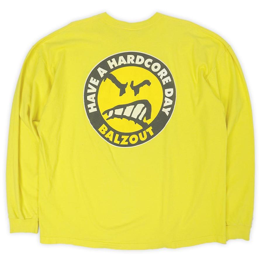 バルズアウト BALZOUT 90s 両面プリント 長袖Tシャツ ロンT オールドスケート SK8 ビンテージ 古着 (-4682) イエロー ...