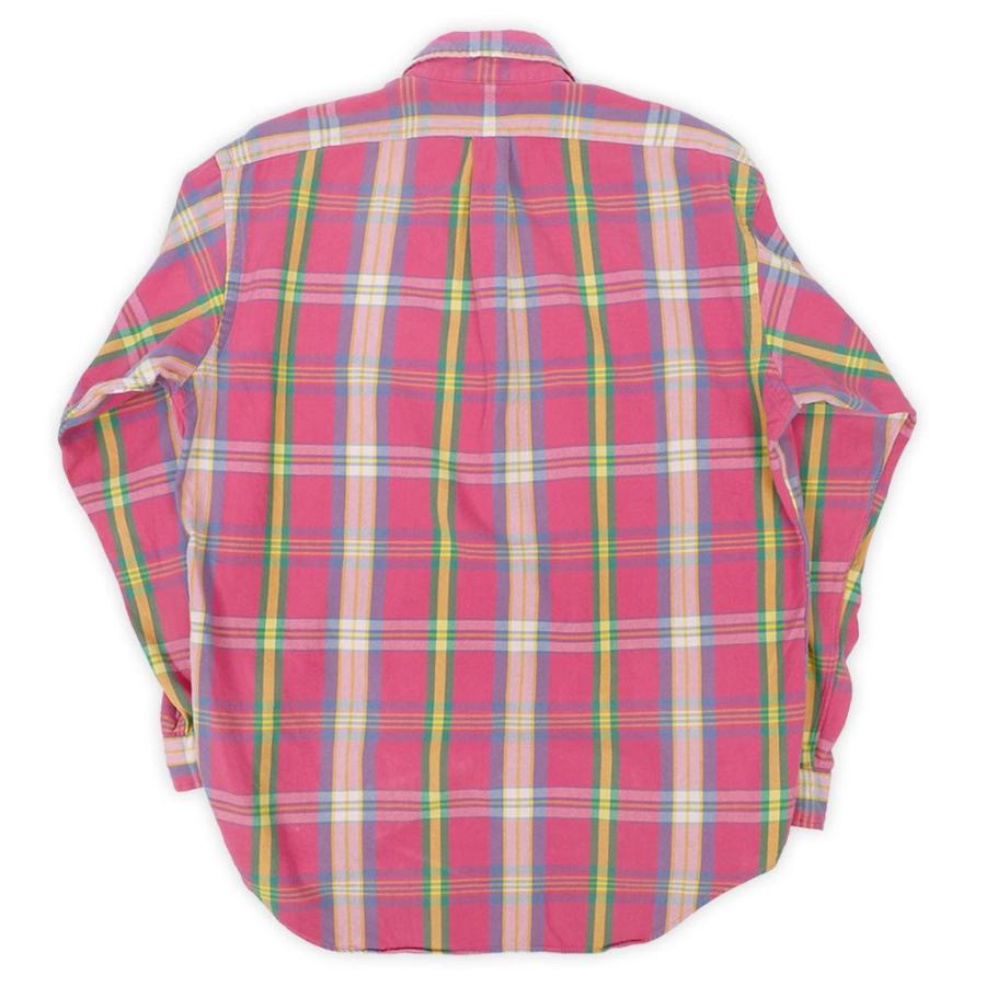 ポロラルフローレン POLO RALPH LAUREN 90's ボタンダウンシャツ BD BLAKE 定番 ビンテージ 古着 (-7355) ピンク系 チェック柄 M : Hi-smile ...