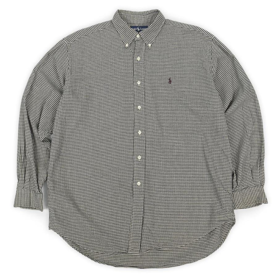 ポロラルフローレン POLO RALPH LAUREN 90's ボタンダウンシャツ BD ギンガムチェック柄 BLAIRE (-0000) ブラック×ホワイト L : Hi-smile ...