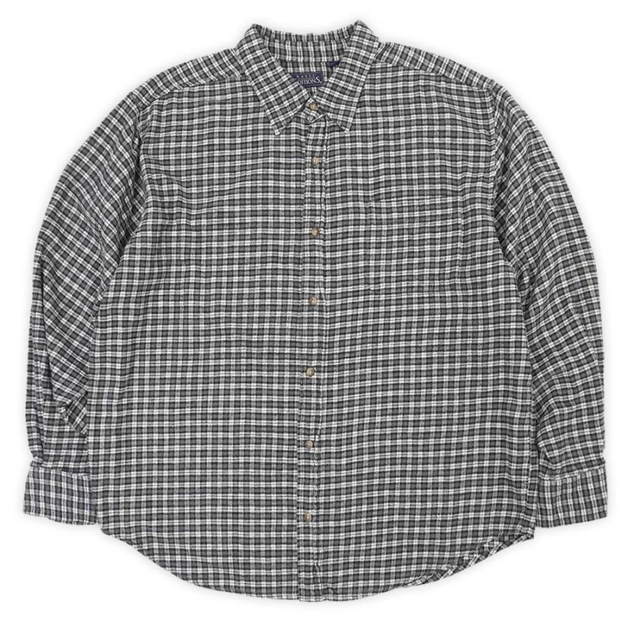 ベーシックエディション BASIC EDITIONS 90s フランネルシャツ 定番 USA 旧タグ ビンテージ 古着 (4503) グレー系 チェック柄 XL : Hi-smile - 通販 ...