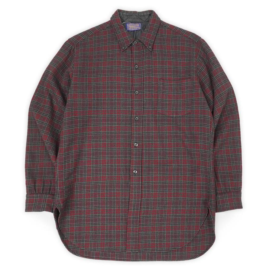ペンドルトン PENDLETON 50s 60s 3点留め ボタンダウン ウールシャツ USA製 ヴィンテージ 古着 (-4785) ブラック系 チェック柄 L : Hi-smile - 通販 ...