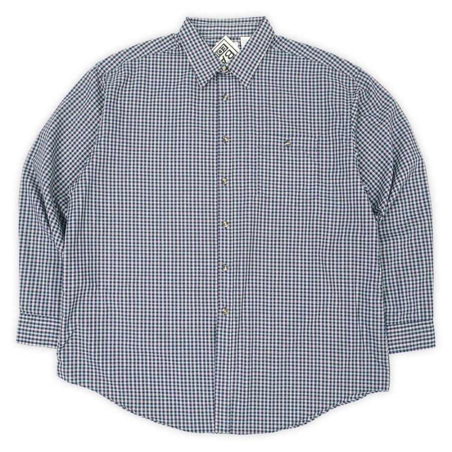 未使用 ベーシックエディションズ BASIC EDITIONS 90s 00s レギュラーカラーシャツ USA 古着 (-5263) ネイビー系 チェック柄 XL : Hi-smile ...