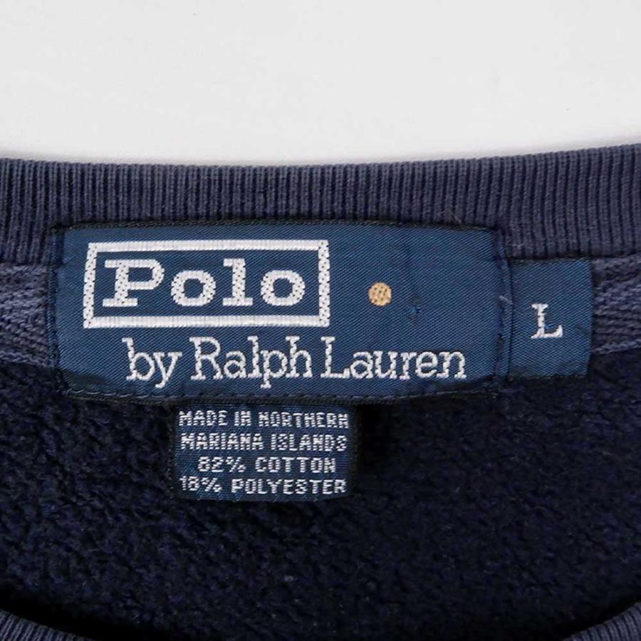 ポロラルフローレン Polo Ralph Lauren 90s ロゴ刺繍 スウェット ワンポイント 定番 古着 トレーナー (-7172) ネイビー / 紺 L : Hi-smile - 通販 ...