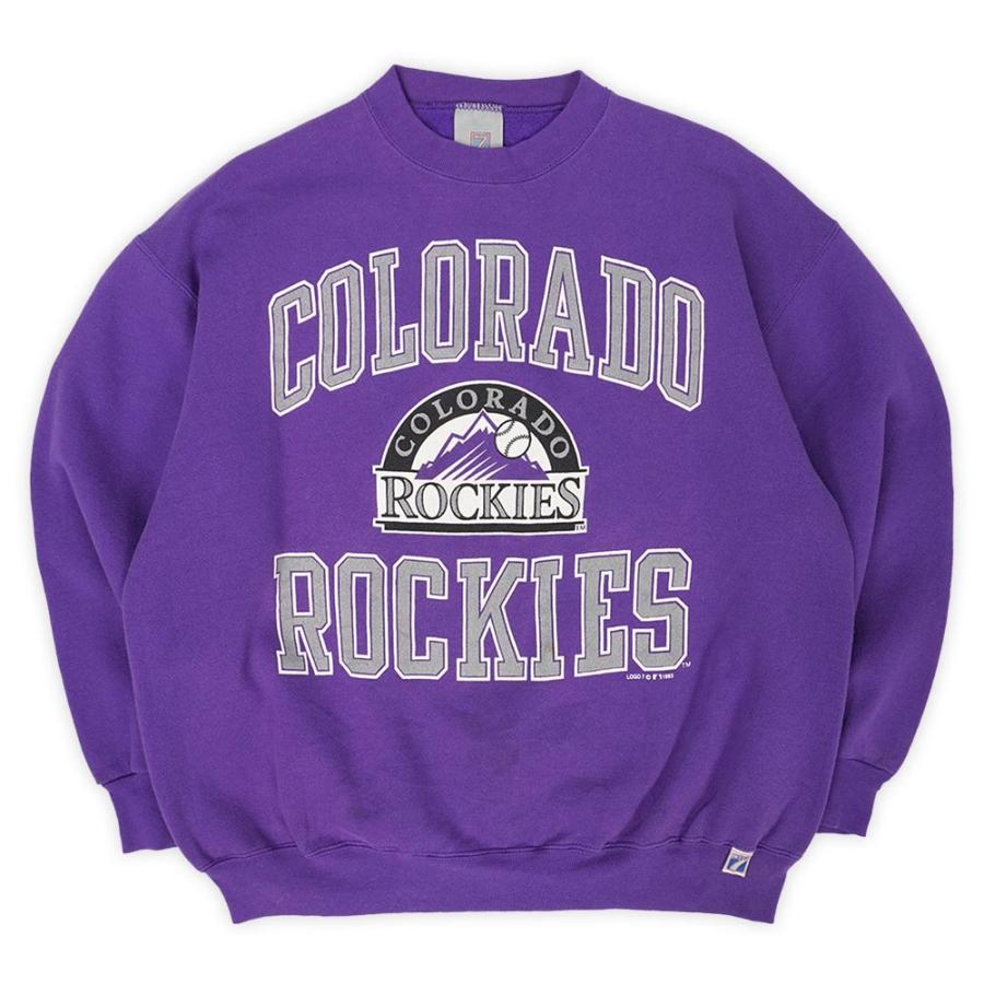 COLORADO ROCKIES 90s 90年代 ロゴ スウェット MADE IN USA アメリカ製 MLB LOGO7 トレーナー 古着 (-4712) パープル / 紫 XL : Hi ...