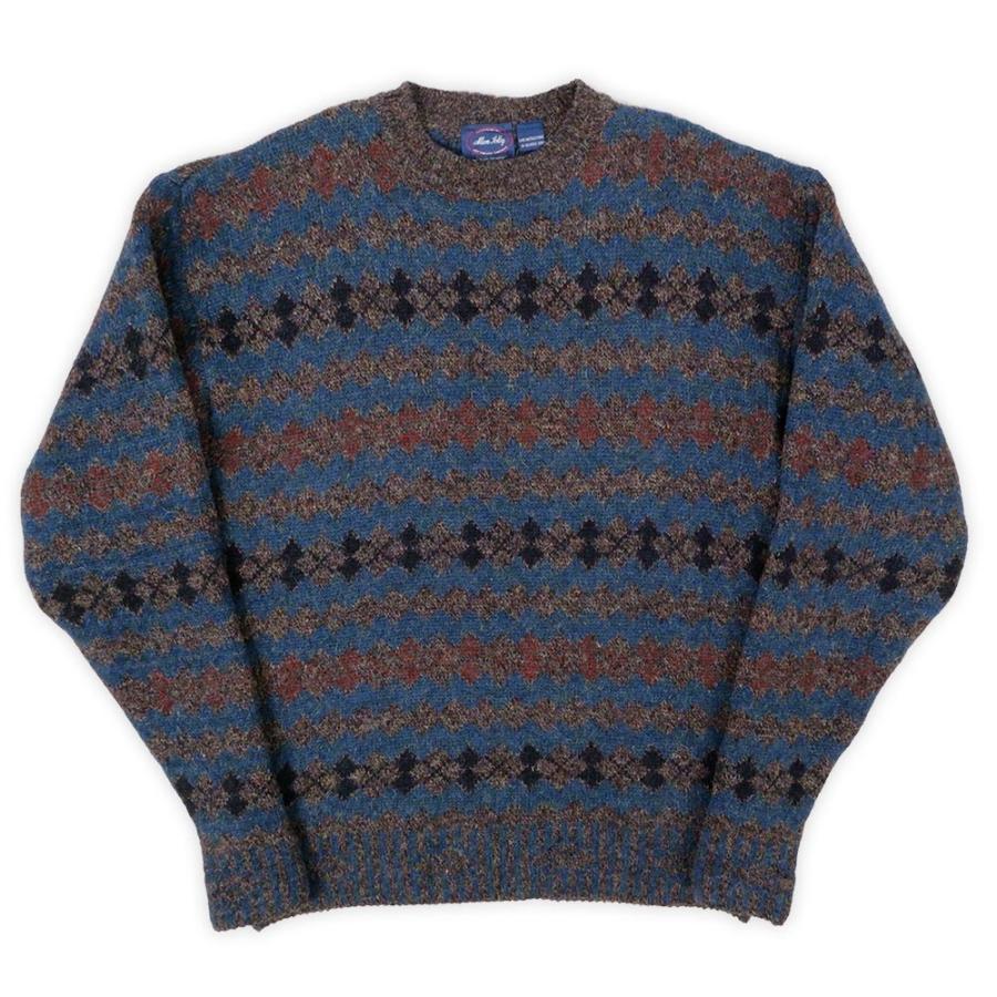 Allen Jolley 80's モヘア ニット セーター シェットランドウール ヴィンテージ クルーネック 古着 (-8042) グレー系 ...