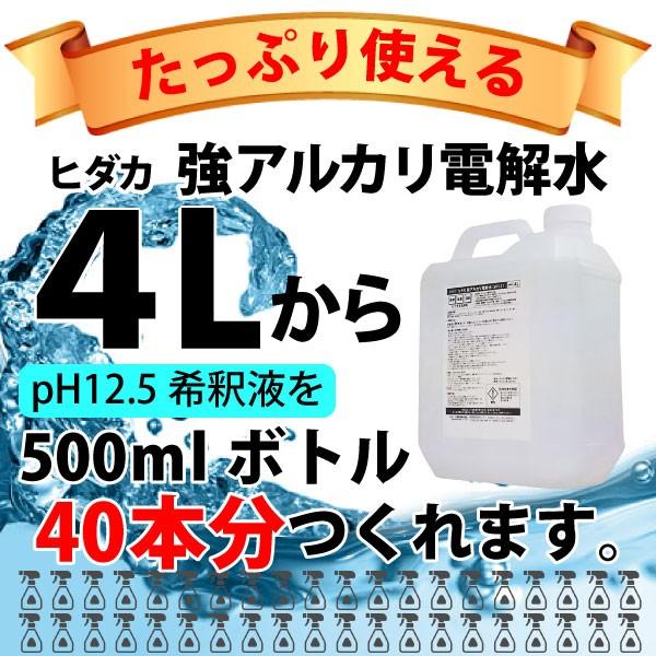 ヒダカ 強アルカリ電解水 pH13.2 4L カークリーニング業務用 レビュー特典有 :hpw-1040:高圧洗浄機専門店 ヒダカ - 通販 - Yahoo!ショッピング