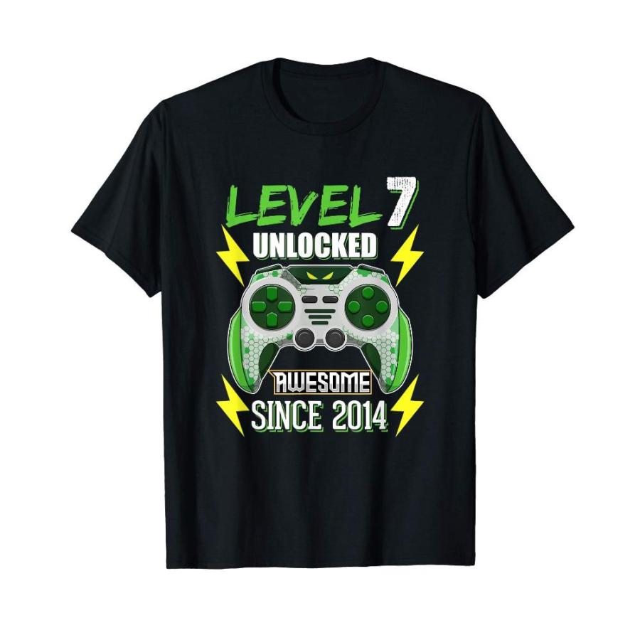 Level 7 Unlocked Awesome Since 2014 Video Game Birthday Boy T-Shirt ...