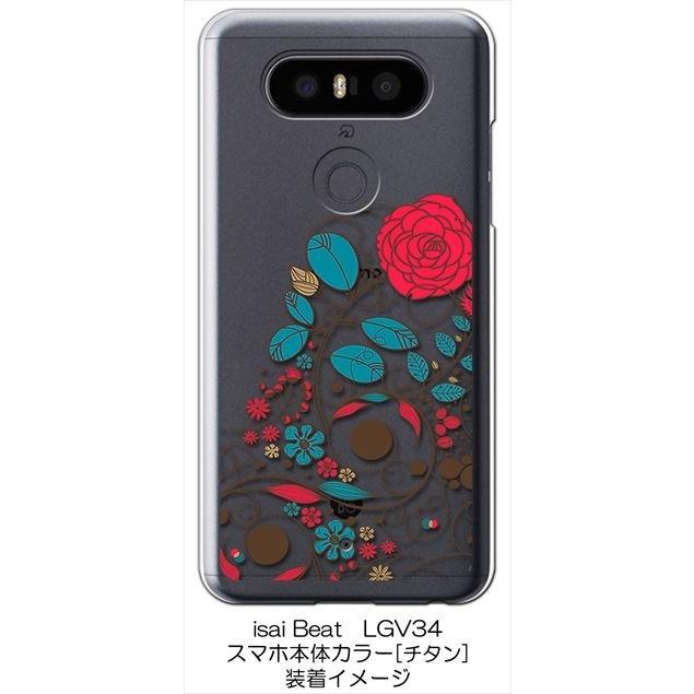 L-01J V20 PRO docomo/LGV34 isai Beat au クリア ハードケース ビンテージフラワー 薔薇 ローズ 花柄 スマホ ケース スマートフォン カバ :h-cl ...