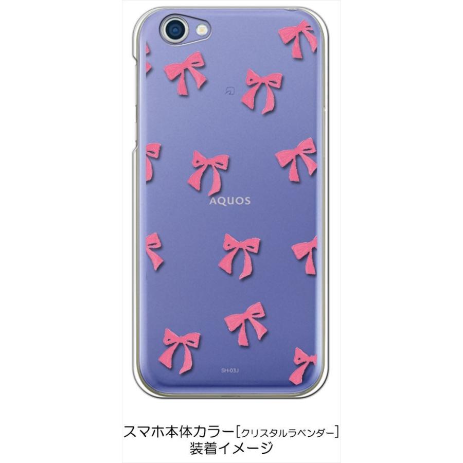 SH-03J/SHV39 AQUOS R アクオス docomo au softbank クリア ハードケース リボン(ピンク) スマホ ...
