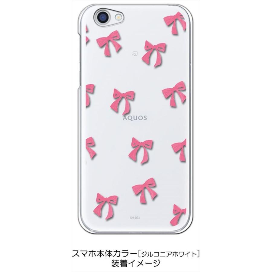 SH-03J/SHV39 AQUOS R アクオス docomo au softbank クリア ハードケース リボン(ピンク) スマホ ...