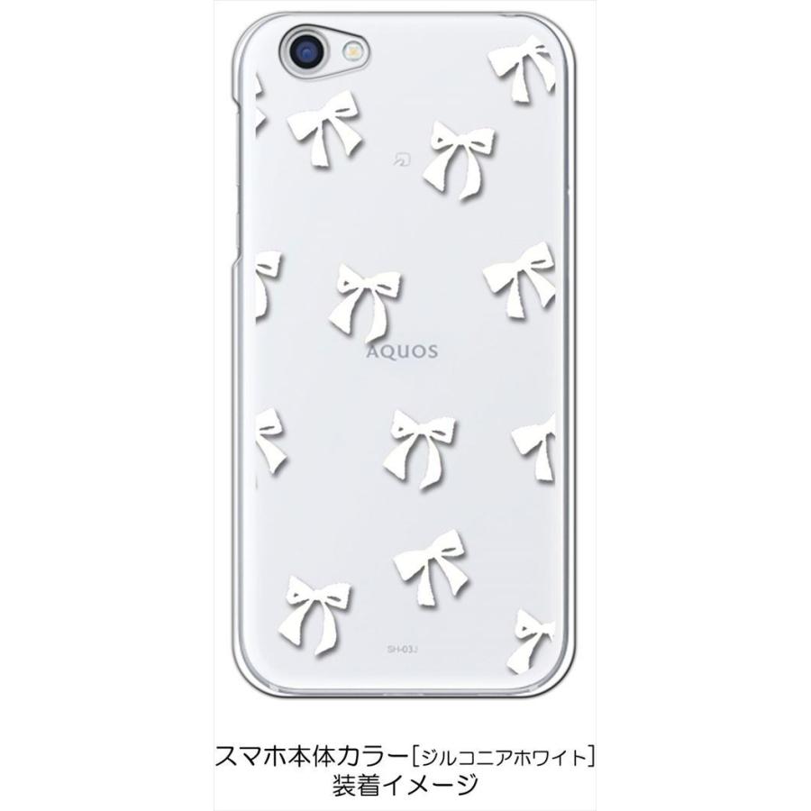 SH-03J/SHV39 AQUOS R アクオス docomo au softbank クリア ハードケース リボン(ホワイト) スマホ ...