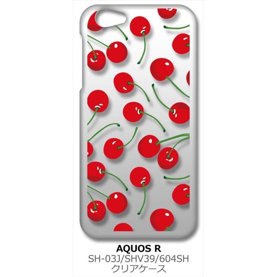 SH-03J/SHV39 AQUOS R アクオス docomo au softbank クリア ハードケース チェリー さくらんぼ フルーツ ...
