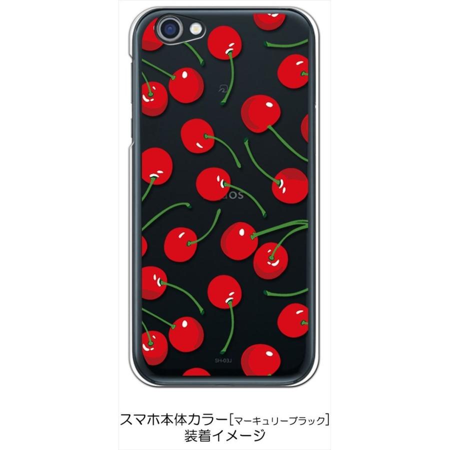 SH-03J/SHV39 AQUOS R アクオス docomo au softbank クリア ハードケース チェリー さくらんぼ フルーツ ...