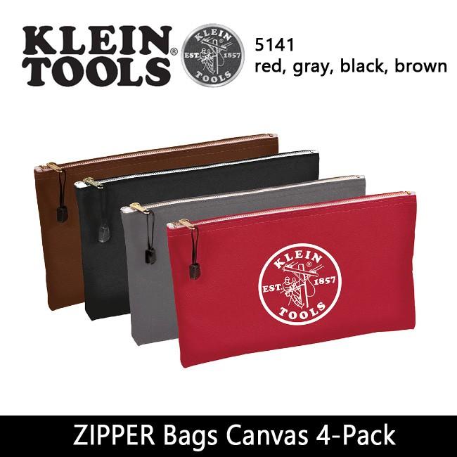 KLEIN TOOLS クラインツールズ ZIPPER Bags Canvas 4-Pack 5141 red/gray/black ...