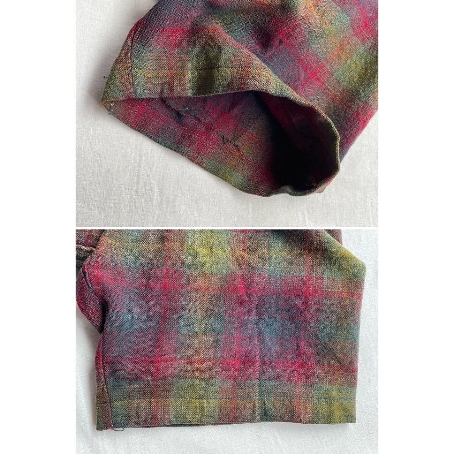 60's 米国製 MADE IN USA ペンドルトン Pendleton BD ウールシャツ 半袖リメイク グラデーション オンブレチェック サイズL [e4-0007] : e4-0007 ...